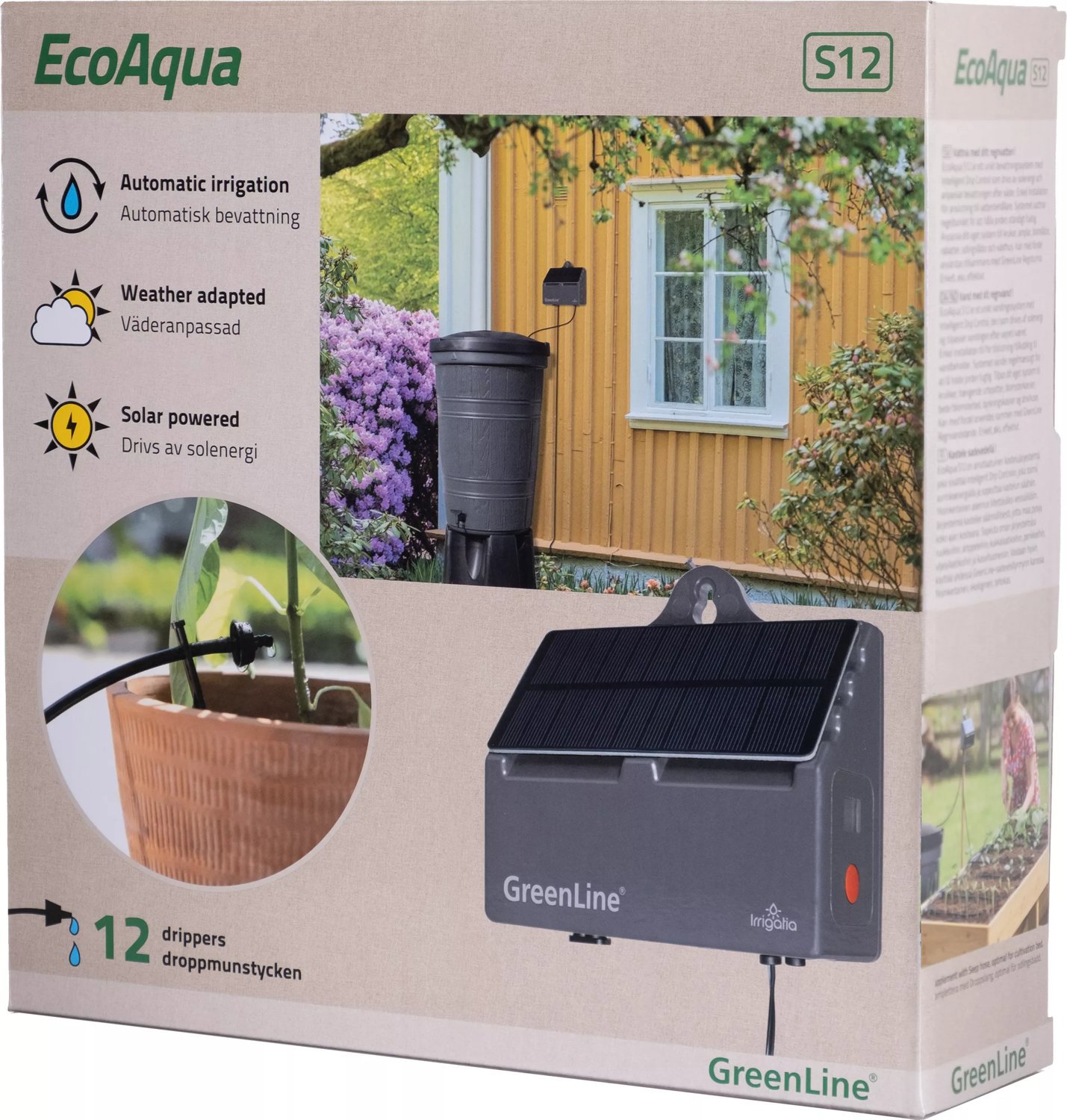 Droppbevattningssystem EcoAqua S12 L:15 m