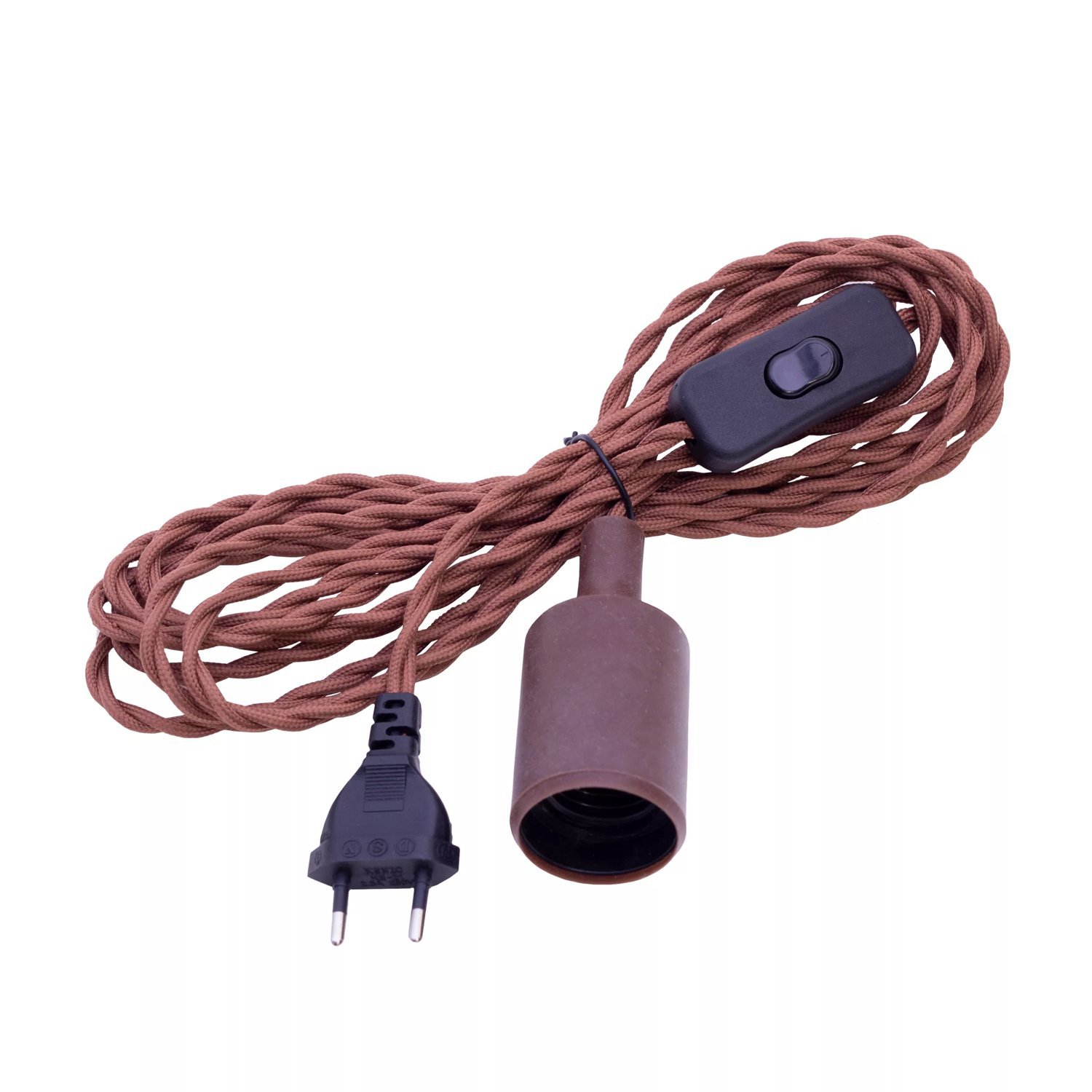 Lamphållare med sladd Helix Brun L:4 m