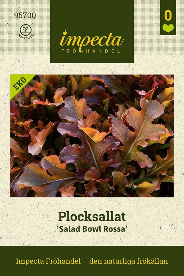 Plocksallat 'Salad Bowl Rossa' 200 st EU-Organic