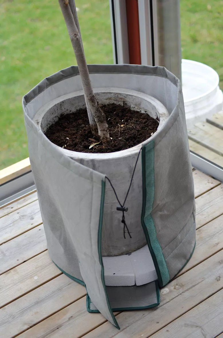 Vinterskydd för kruka Grå H:50 cm D:45 cm