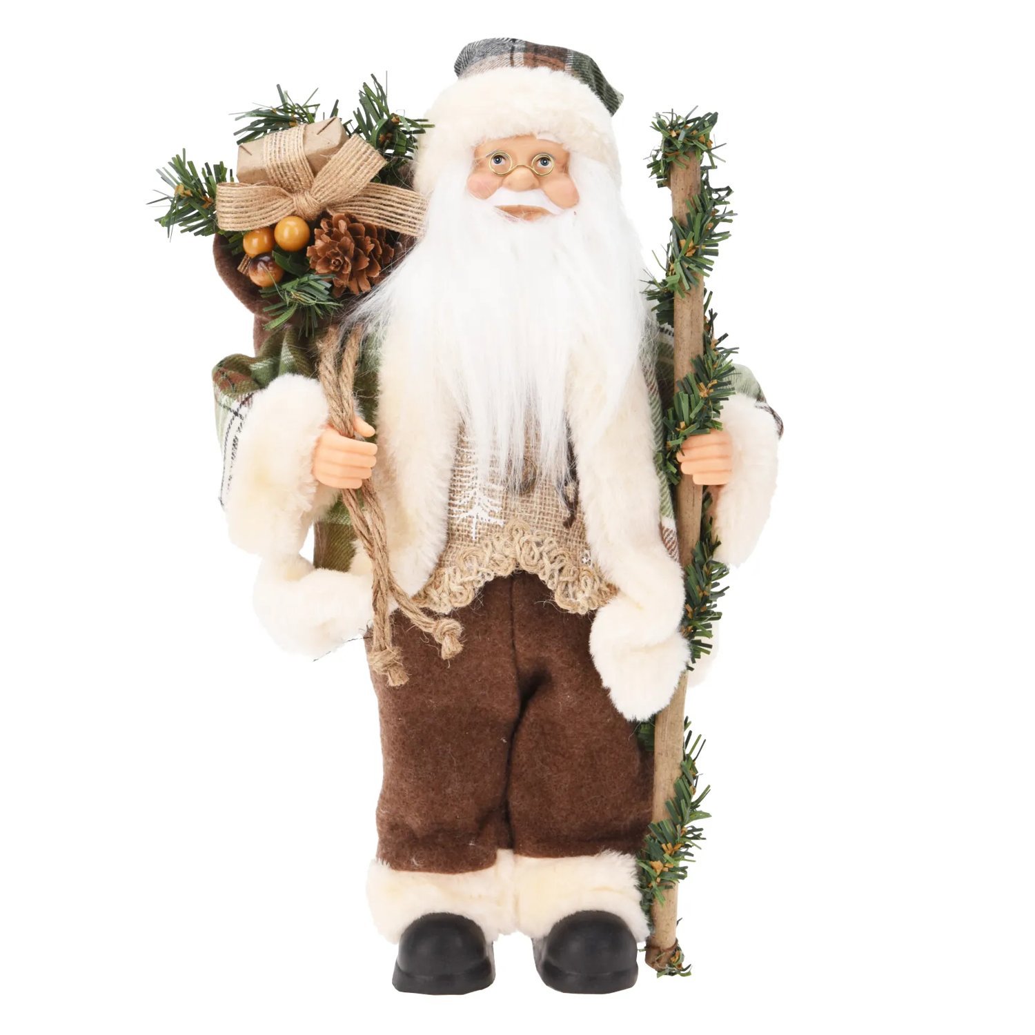 Tomte Rune Brun/Grön/Vit L:20 cm H:30 cm