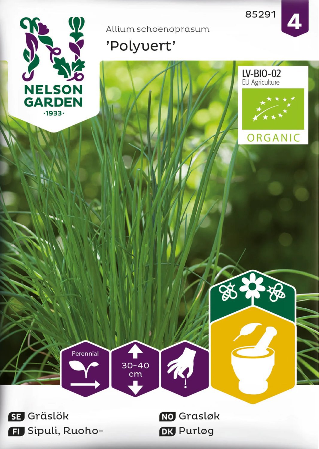 Gräslök Vanlig 'Polyvert' Organic 240 st