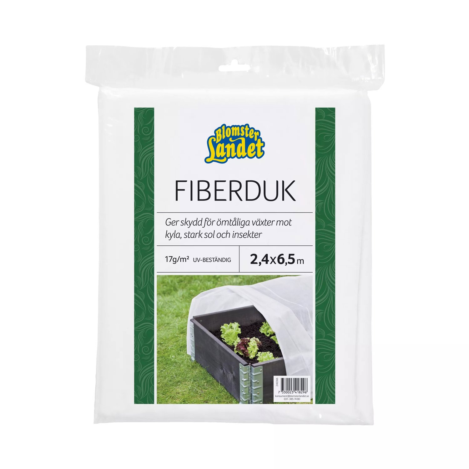 Fiberduk Vit L:6.5 m B:2.4 m 15.6 kvm